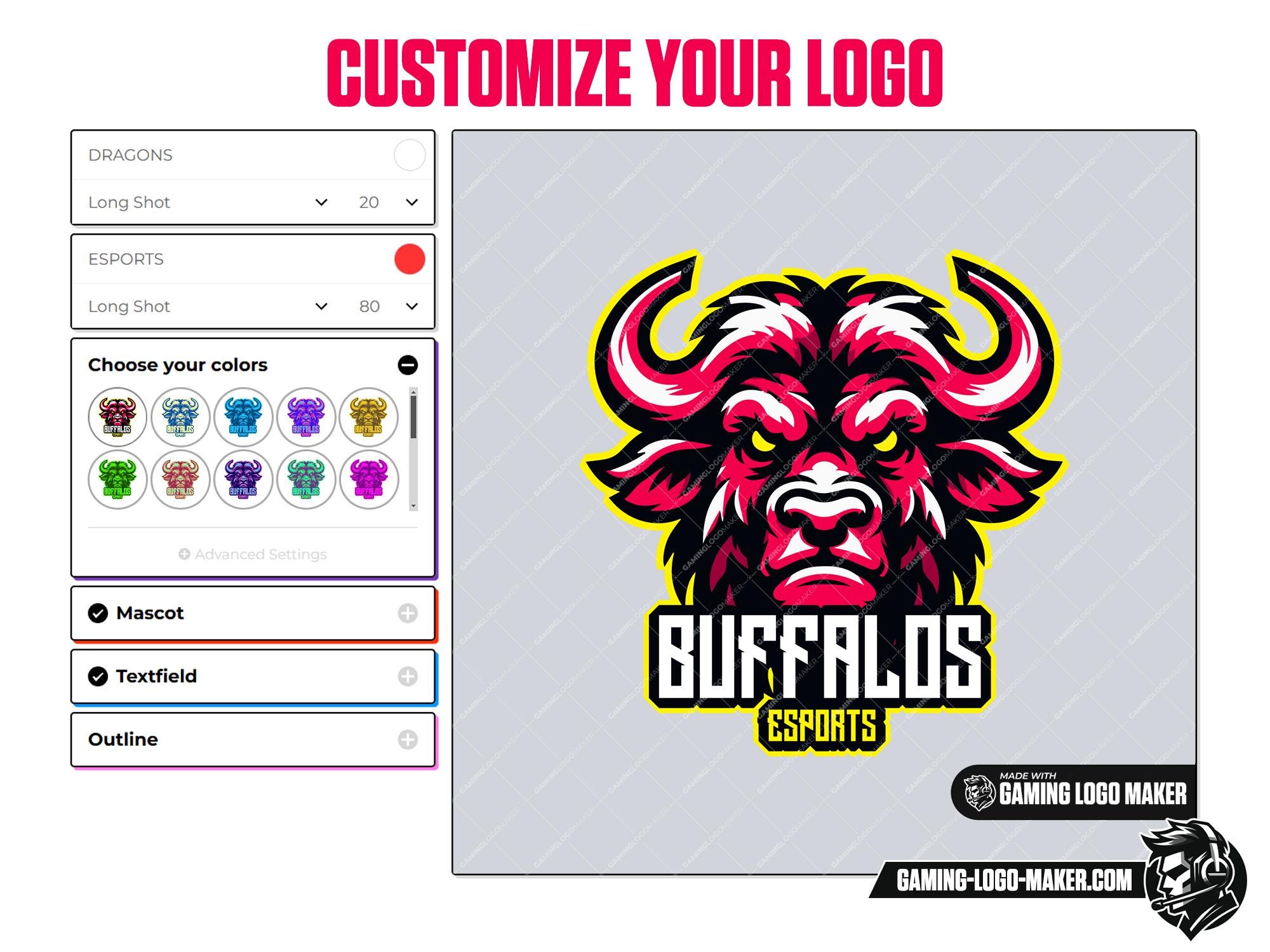 Buffalo Gaming Logo 01 Esports Logo Team Logo Clan Logo Mascot Design ...