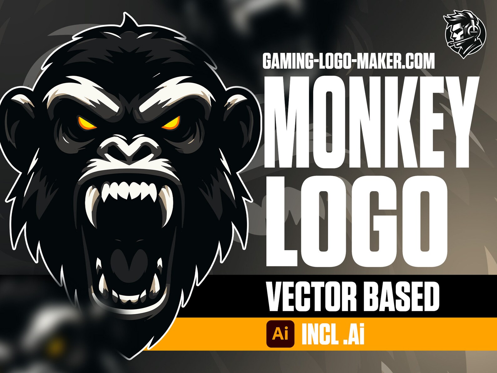 Monkey Gaming Logo 01 Esports Logo Team Logo Clan Logo Mascot Design - Etsy