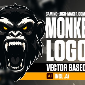 Monkey Gaming Logo 01 Esports Logo Team Logo Clan Logo Mascot Design - Etsy