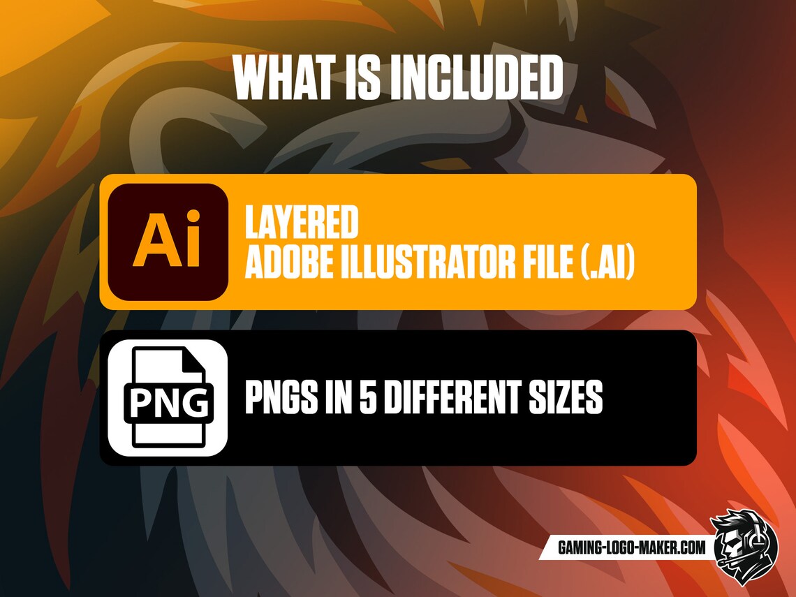 Lion Gaming Avatar 04 Esports Logo Team Logo Clan Logo Mascot Design - Etsy