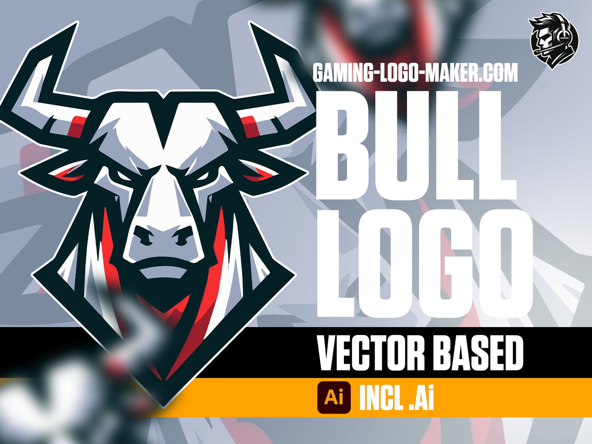 Bull Gaming Logo 01 Esports Logo Team Logo Clan Logo Mascot Design - Etsy