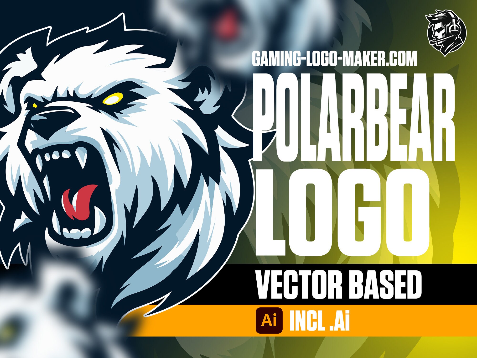 Polar Bear Gaming Logo 03 Esports Logo Team Logo Clan Logo Mascot ...