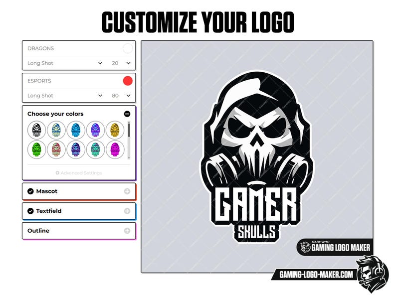 Skull Gas Mask Gaming Logo 01 | Esports Logo | Team Logo | Clan Logo ...