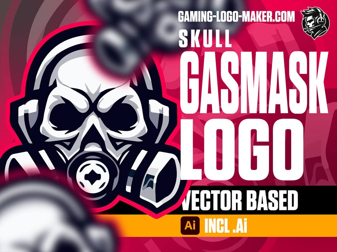 Skull Gas Mask Gaming Avatar 02 Esports Logo Team Logo Clan Logo Mascot ...
