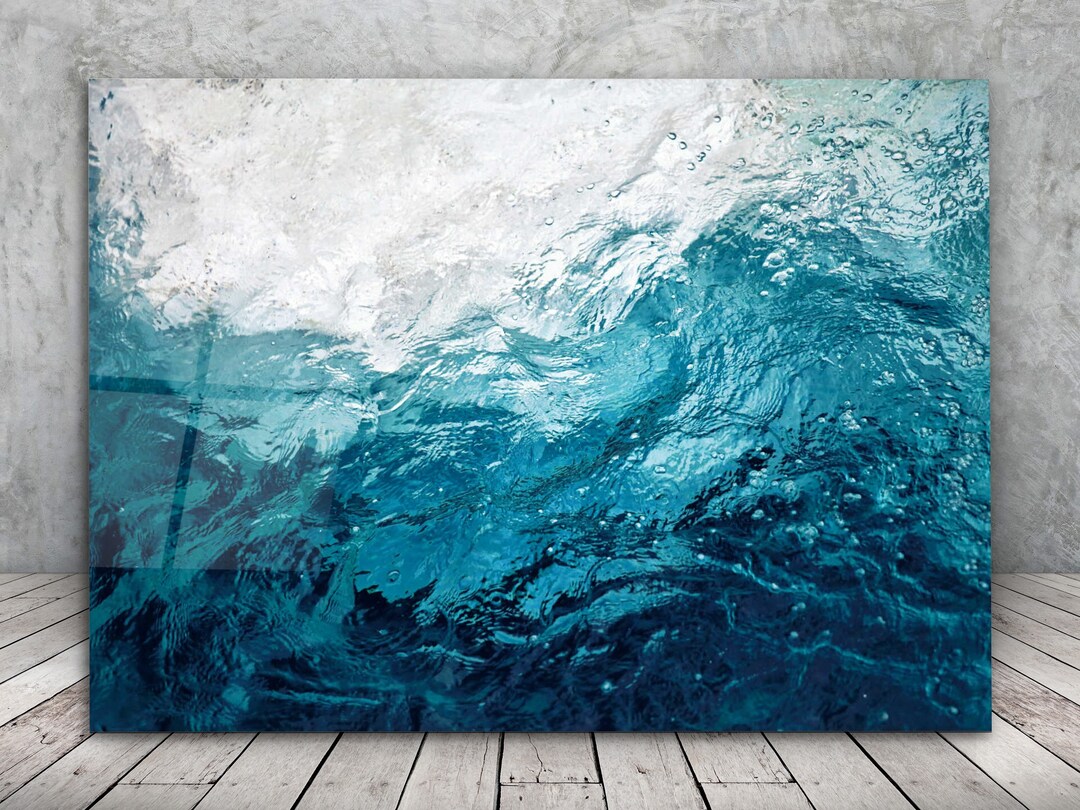 Blue Wave Glass Decor-ocean Abstract Photo-atlantic Ocean Wave Photo ...