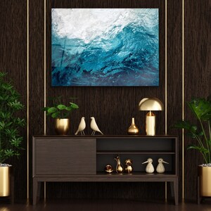 Blue Wave Glass Decor-ocean Abstract Photo-atlantic Ocean Wave Photo ...
