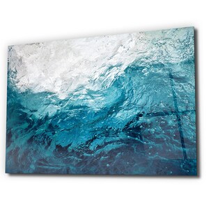 Blue Wave Glass Decor-ocean Abstract Photo-atlantic Ocean Wave Photo ...