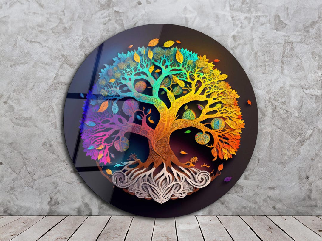Tree of Life Wall Decor-wish Tree Wall Decor-tempered Glass Wall Art ...