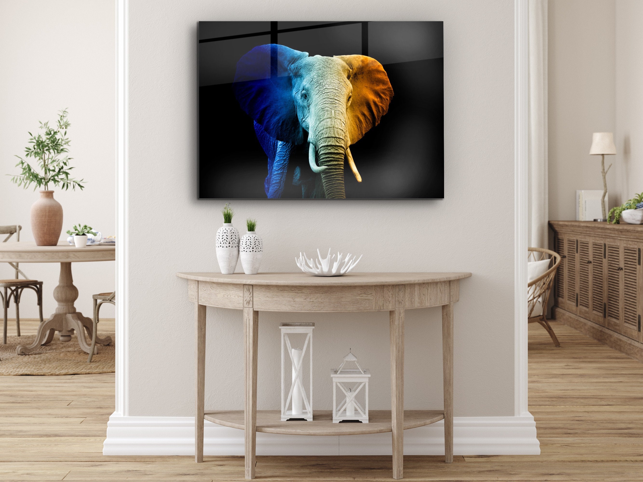 Elephant Poster-elephant Wall Decor-abstract Elephant Wall Art-colorful ...