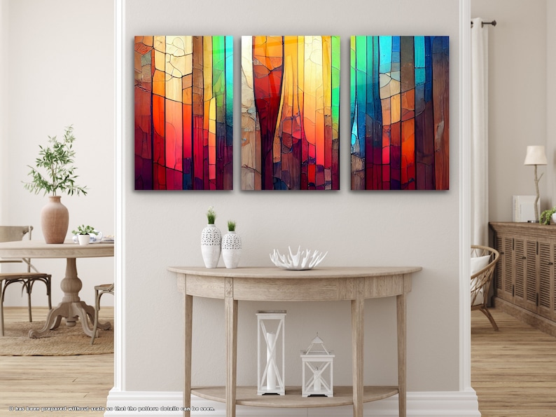 Colorful Mosaic Glass Decor-mosaic Glass Wall Art-large Wall Art-glass ...