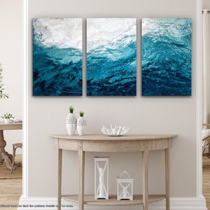 Blue Wave Glass Decor-ocean Abstract Photo-atlantic Ocean Wave Photo ...
