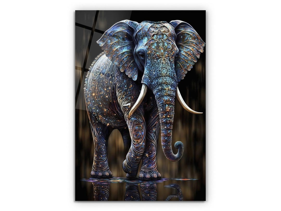 Elephant Wall Decor-elephant Poster-abstract Elephant Wall Art-colorful ...