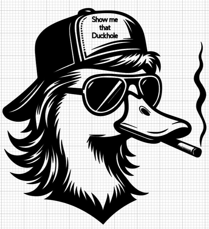 Show Me That Duck Hole Decal, Duck Mullet Sticker, Mullet Smoking Duck ...
