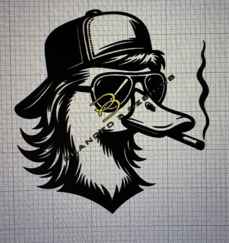 Show Me That Duck Hole Decal, Duck Mullet Sticker, Mullet Smoking Duck ...
