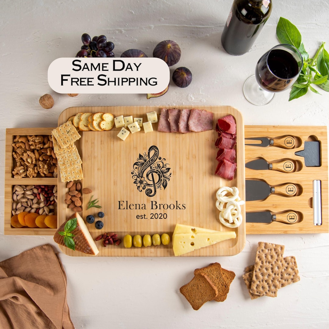 Music Note Charcuterie Board, Personalized Cheese Board, Music Note ...