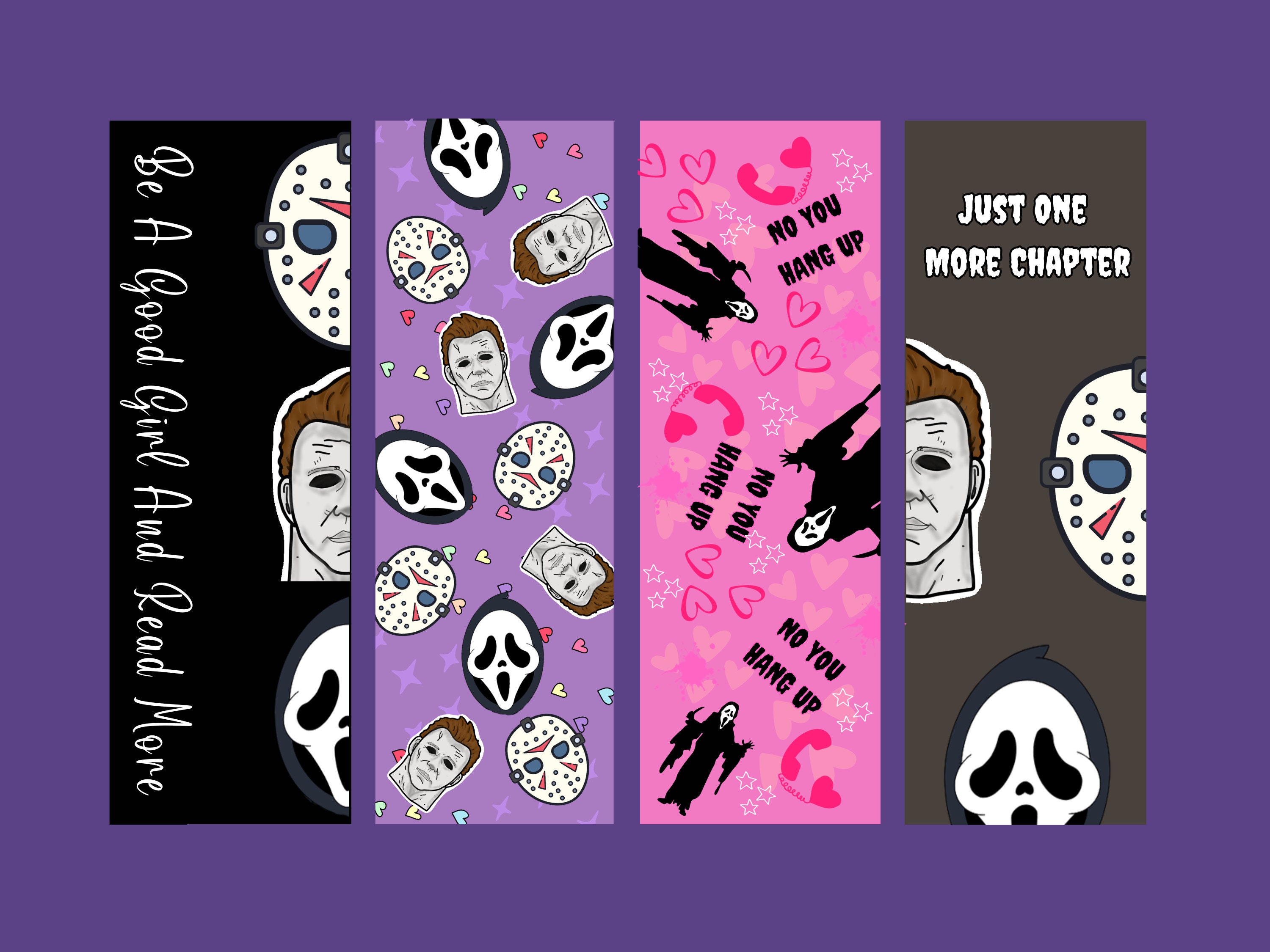 Masked Men Era Bookmarks, Ghostface Bookmark, Jason Voorhees Bookmark ...