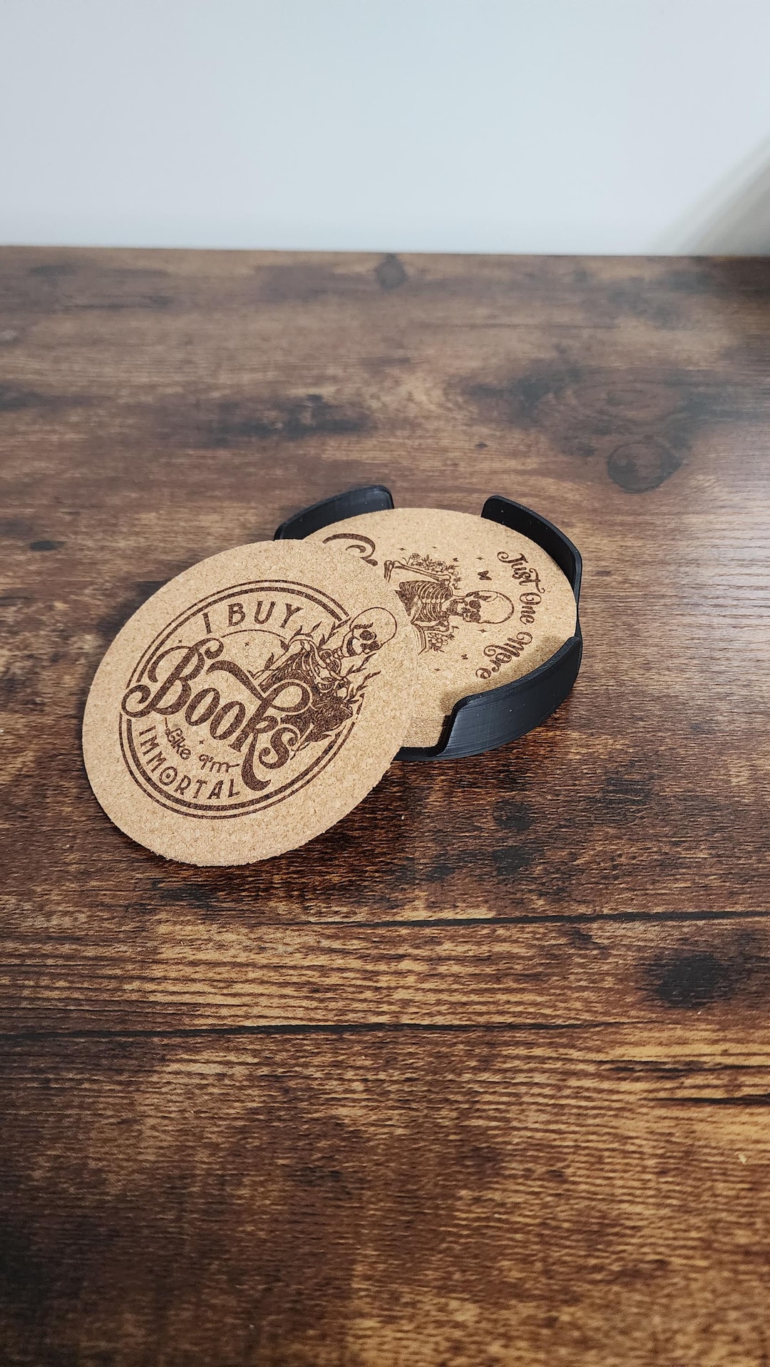 Bookish Engraved Cork Coaster Set | Reader Gift | Book Lover Home Décor ...