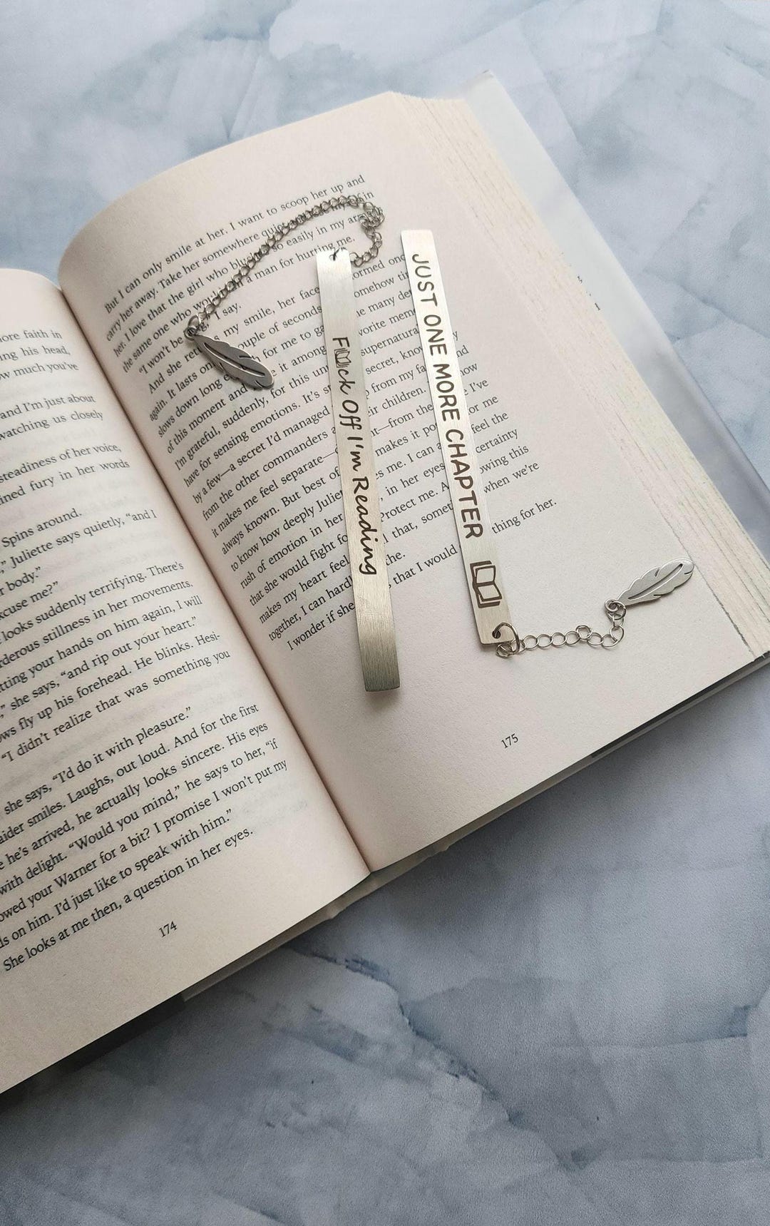 Skinny Metal Engraved Bookmarks, Book Lover Gifts, Bookmarks, Reader ...