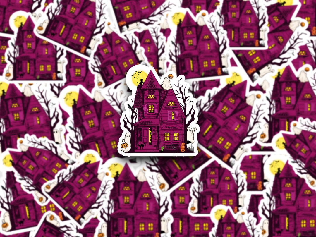 Haunted House Sticker - Etsy