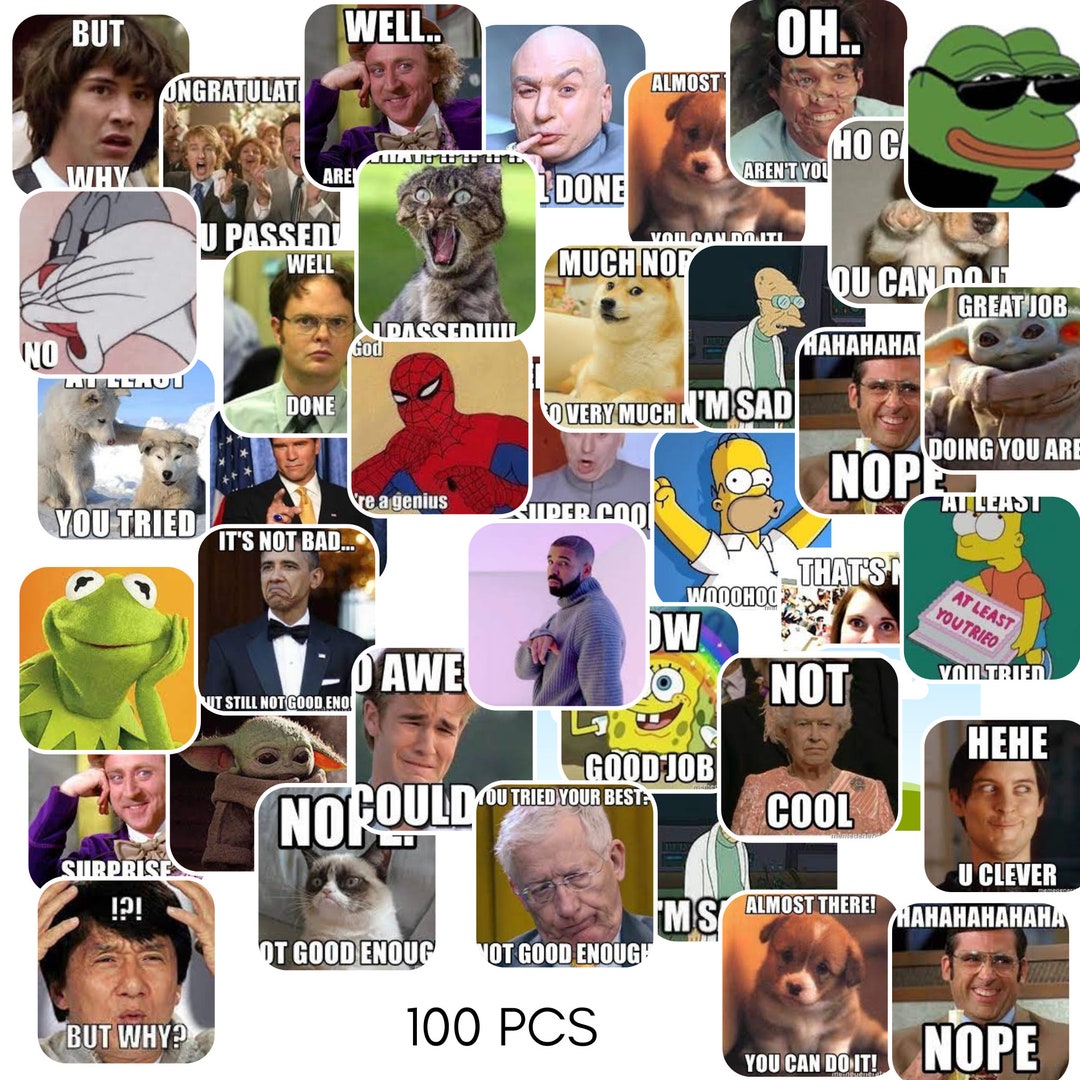 DIGITAL Template Meme Stickers/meme Reward Stickers PDF Template for ...