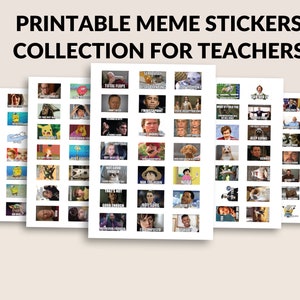 Printable Meme Sticker Collection for Teachers, 198 Pcs. Teachers ...