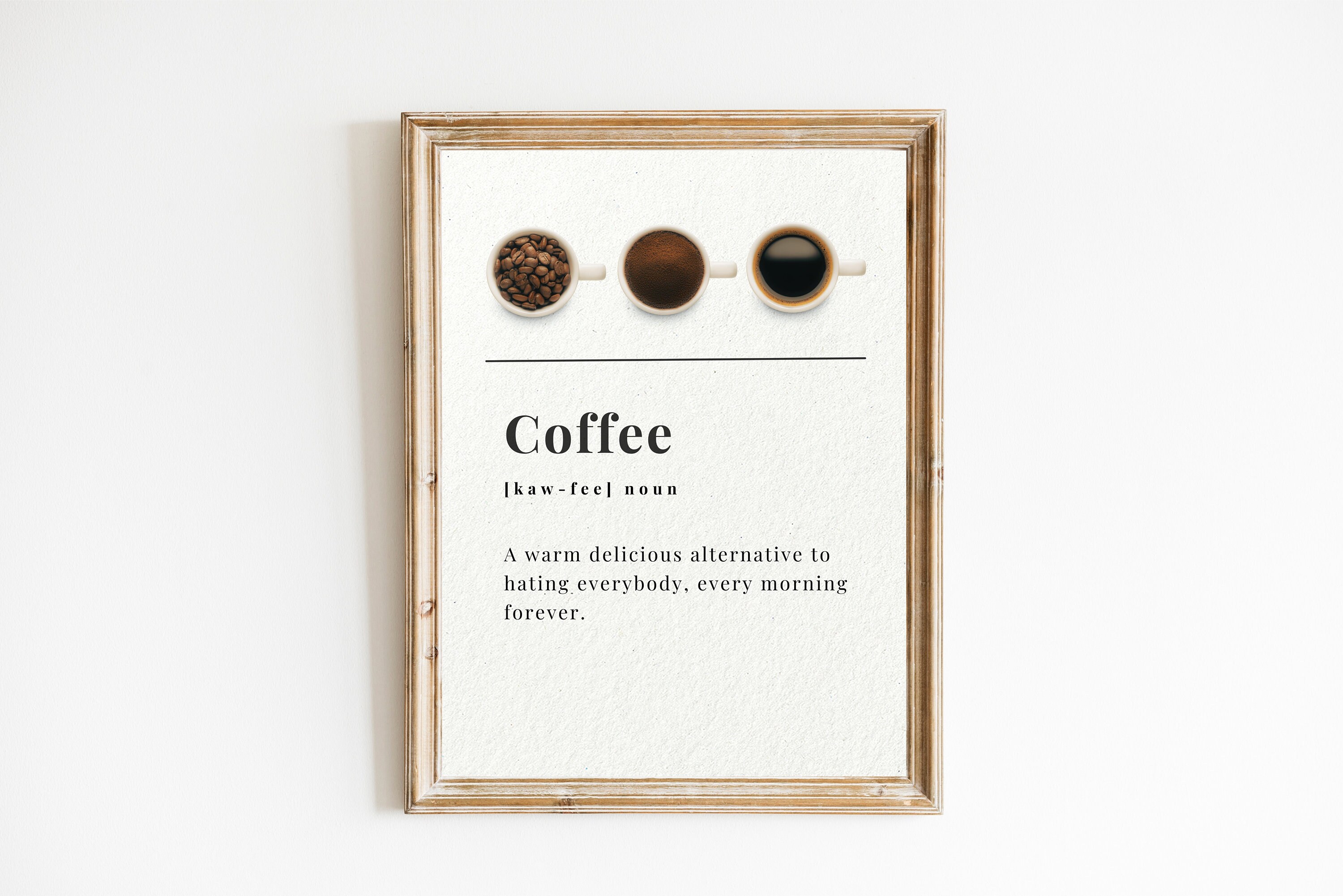Coffee Definition Print, Gift for Coffee Lovers, Kitchen Decor ...