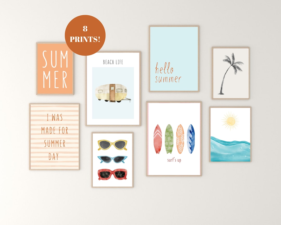 Summer Gallery Wall Art Set: Beach Decor Prints (digital Download) - Etsy