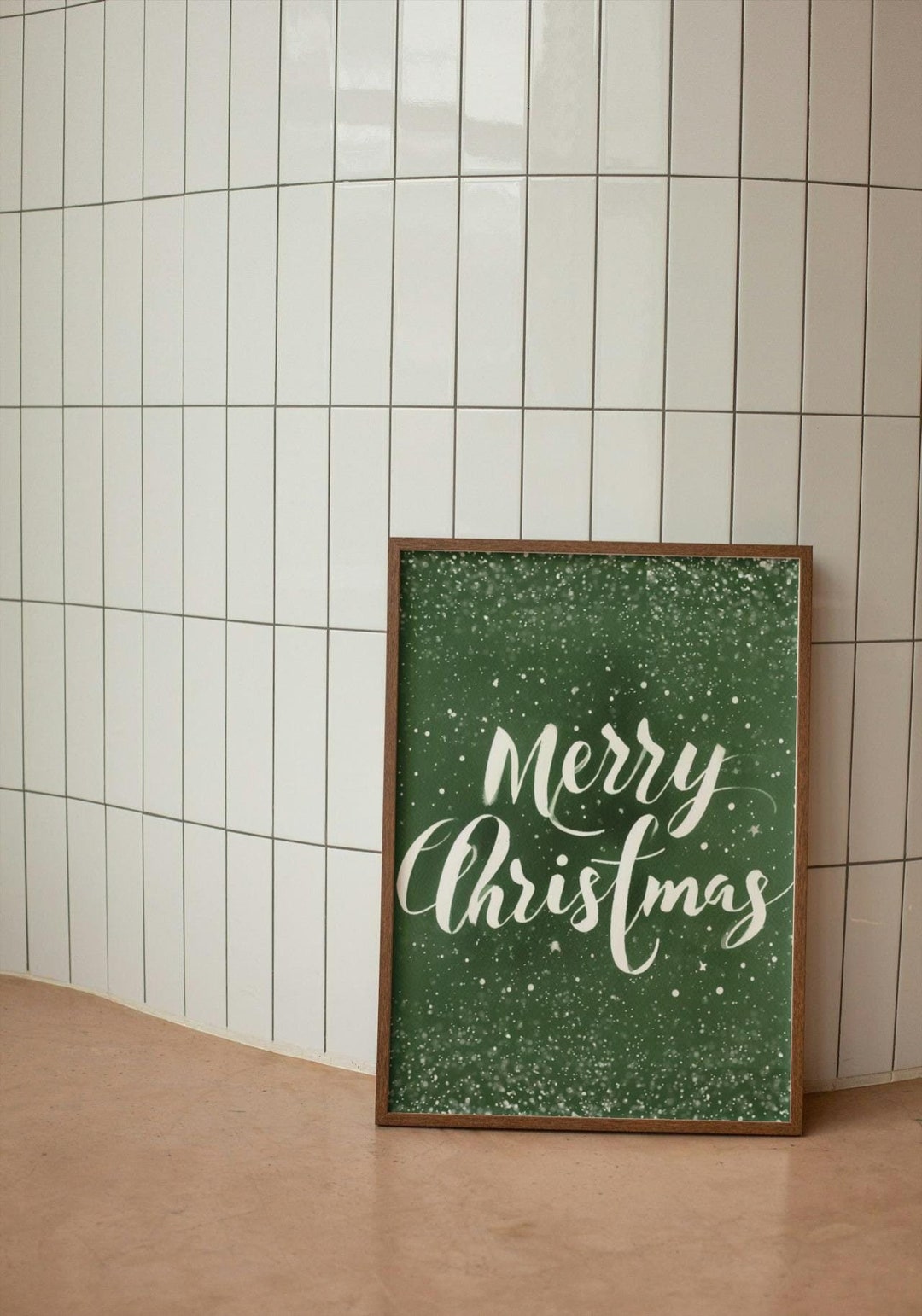 Dark Green Merry Christmas Sign: Holiday Wall Art (digital Download) - Etsy
