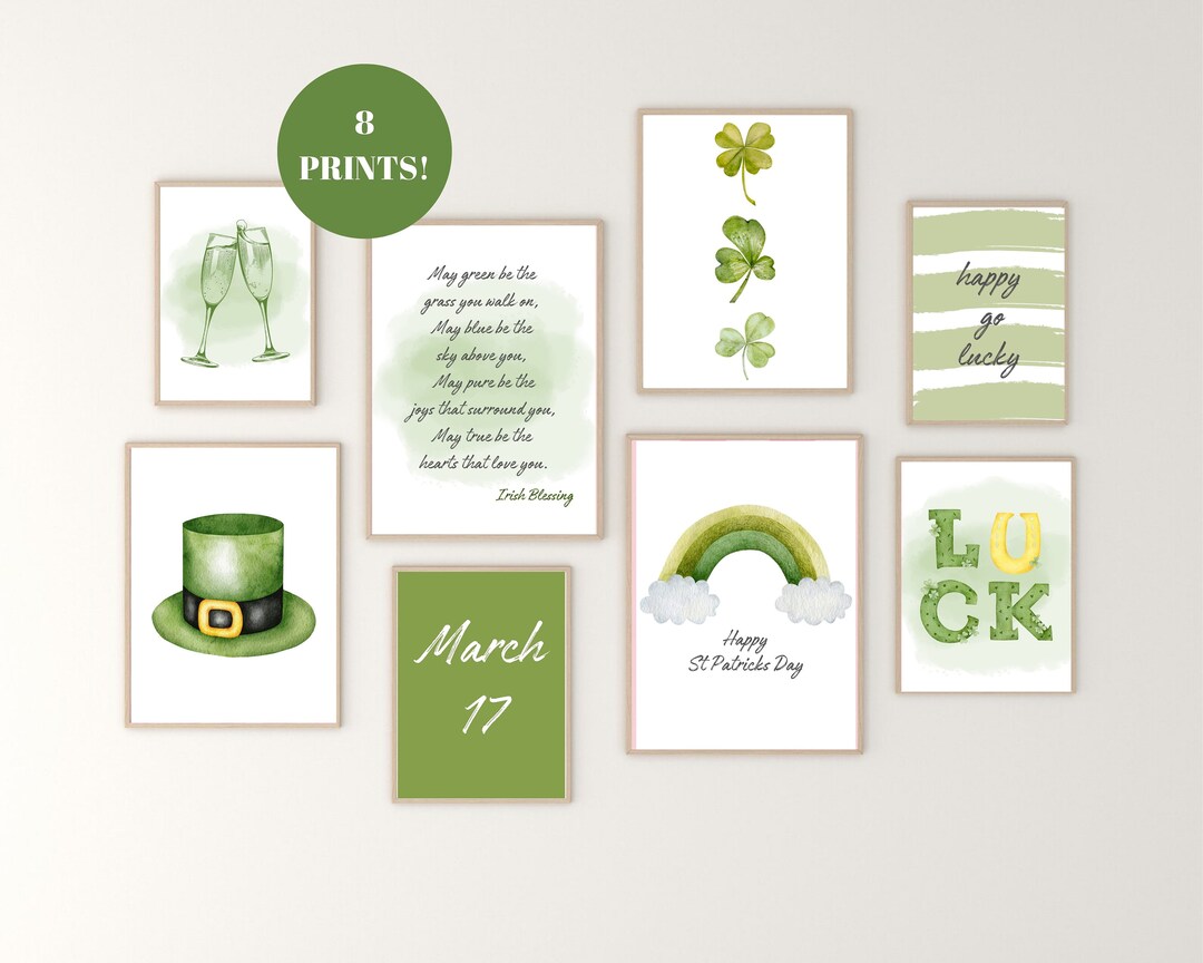 St Patricks Day Wall Art, St Patrick's Day 8 Printables, St. Patrick's ...