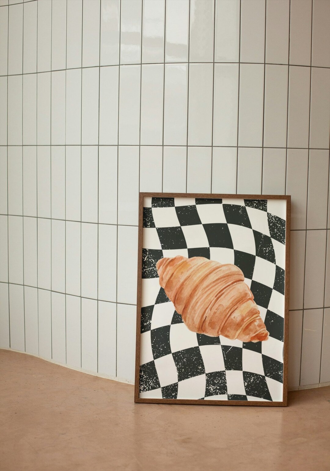 Croissant Wall Art Print, Kitchen Wall Art, Trendy Home Decor, Food ...
