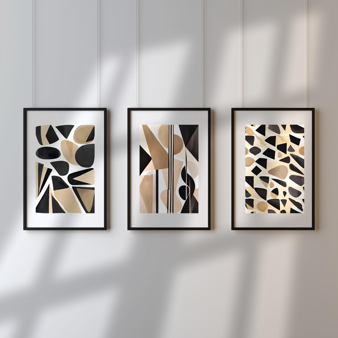 Modern Neutral Abstract Gallery Wall Art, Set of 3, Modern Abstract Art ...
