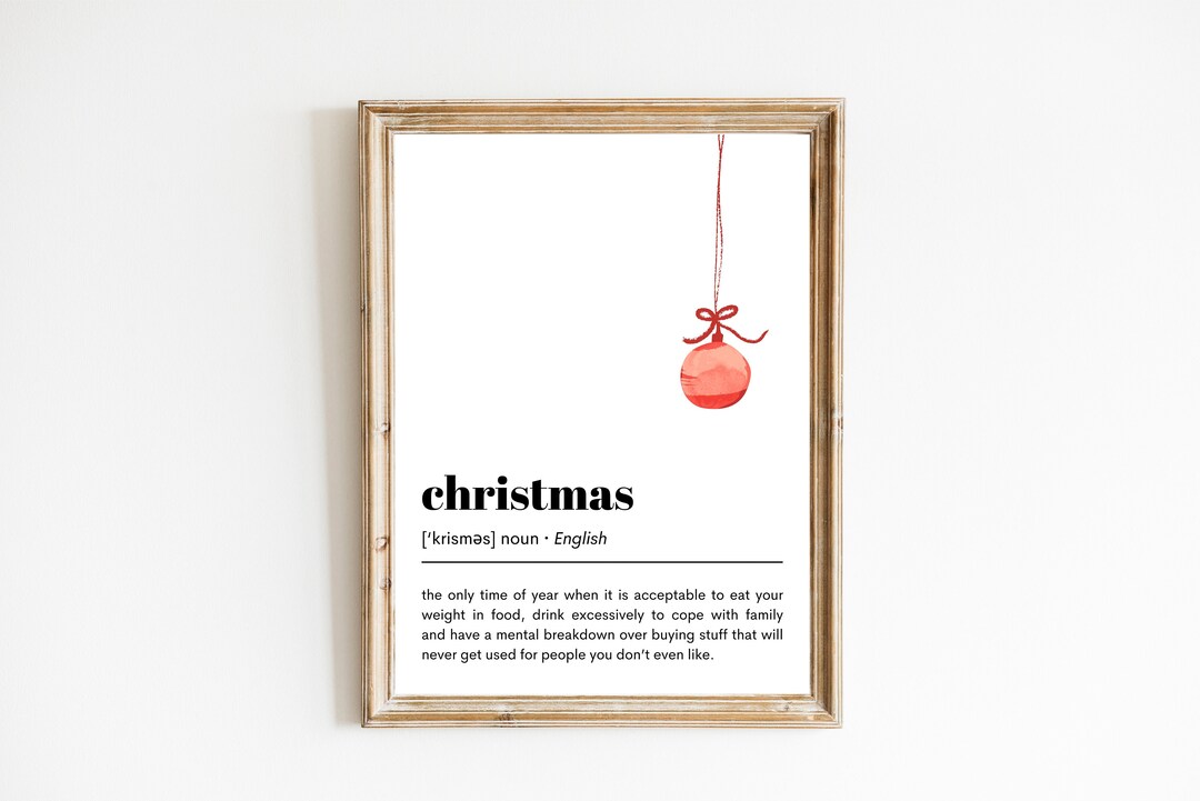 Christmas Definition Art Print: Modern Holiday Wall Decor (digital ...