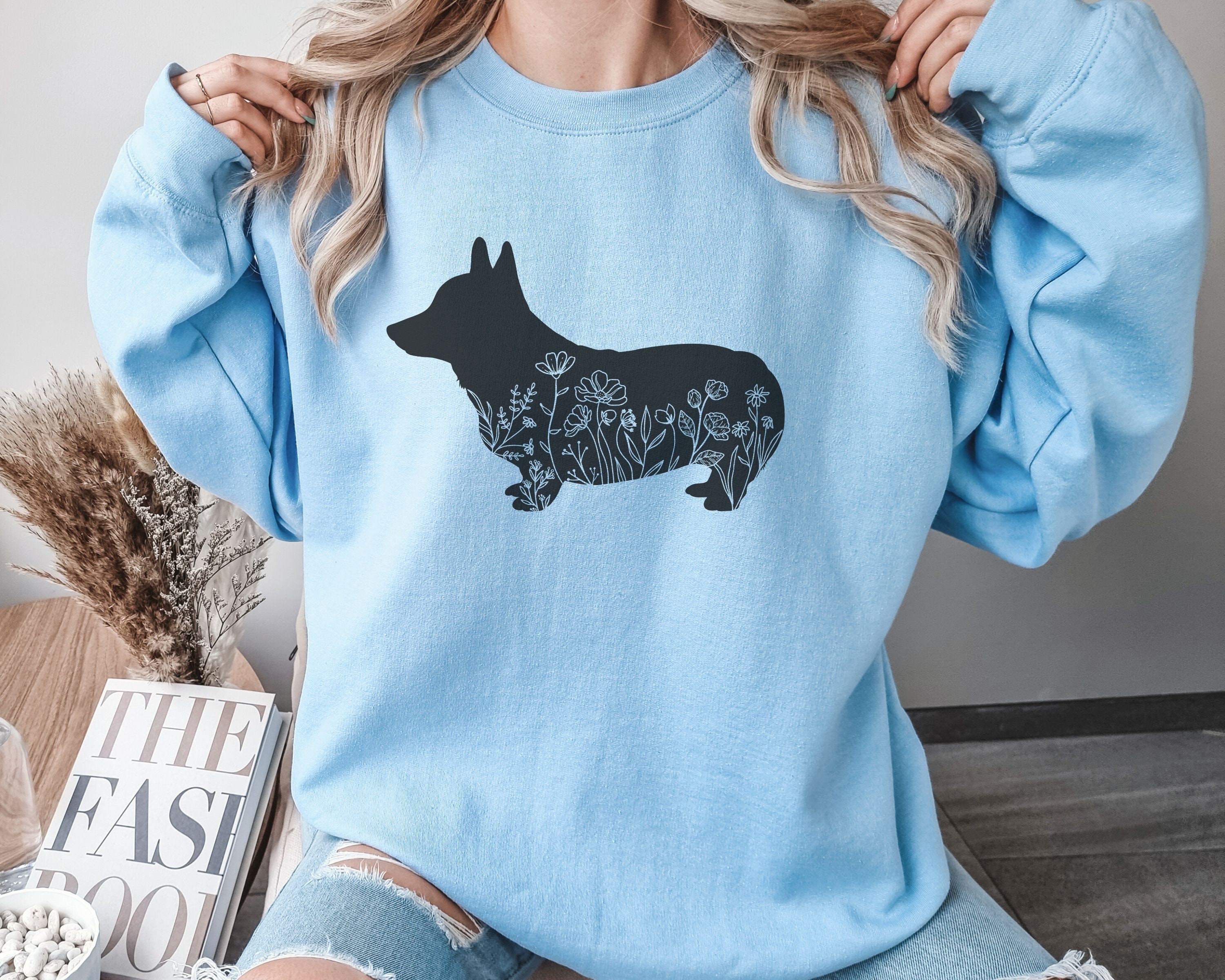 Floral Corgi Sweatshirt, Corgi Mama Sweatshirt, Dog Lovers Gift, Dog ...