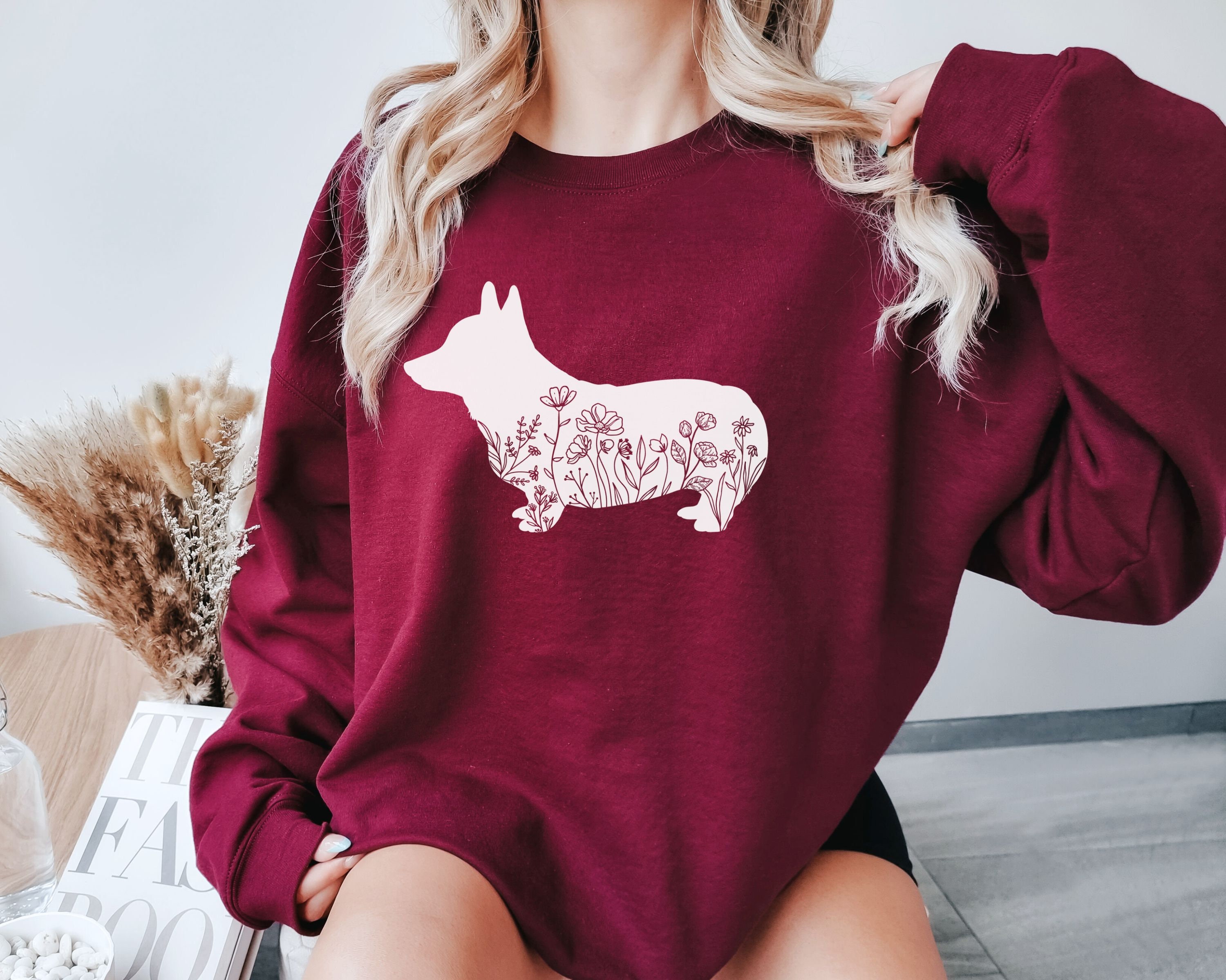 Floral Corgi Sweatshirt, Corgi Mama Sweatshirt, Dog Lovers Gift, Dog ...