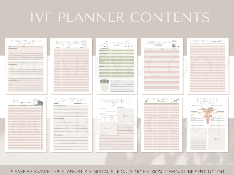 IVF Planner, IVF Journal, IVF Journey, Ivf Calendar, Ttc Planner, Ivf ...