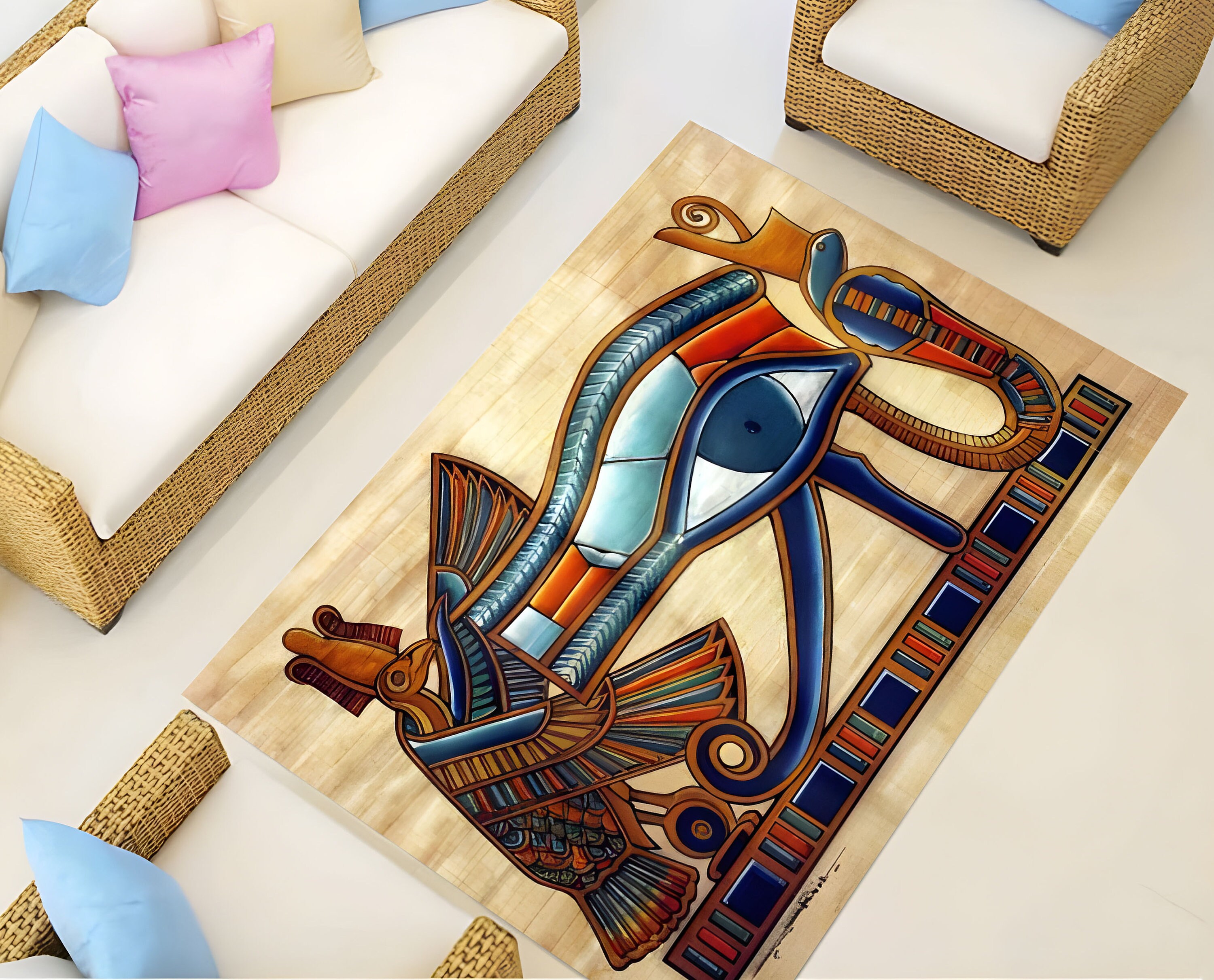 Egyptian Rug,the Eye Ancient Egyptian Rug,egyptian Painting Rug ...