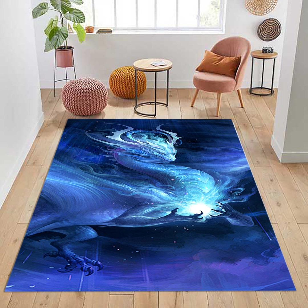 Dragon Rug,chinese Dragon Rug,blue Dragon Rug,animal Themed Rug,fashion ...