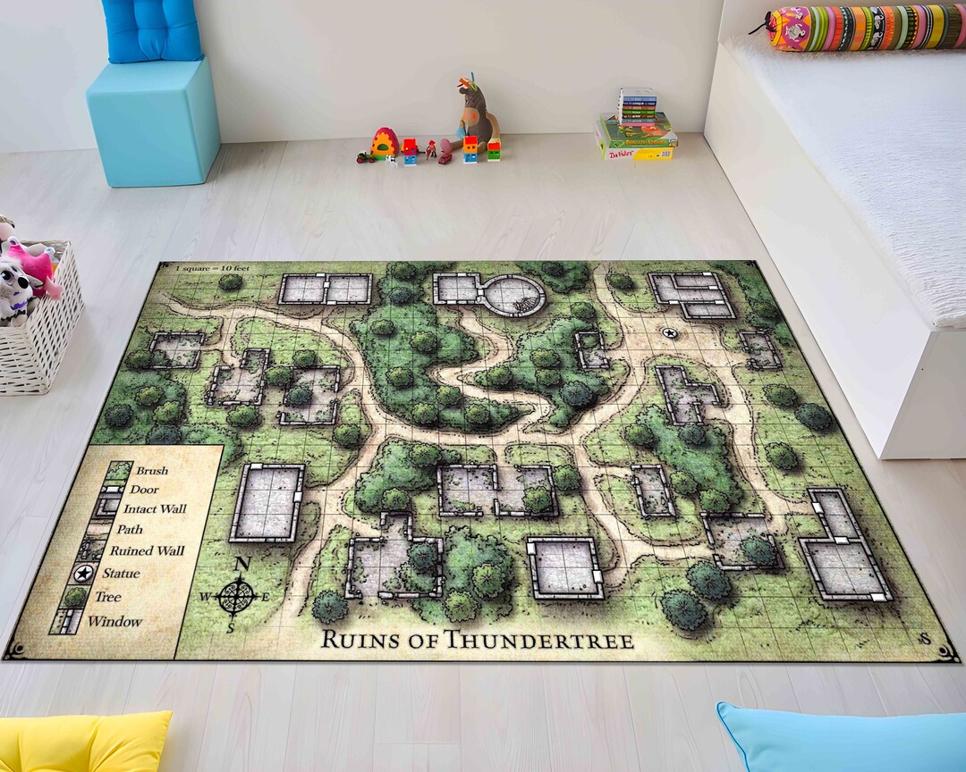 Dungeons Dragons Rug,dungeon Map Rug,ruins of Thundertree Rug,game Rug ...