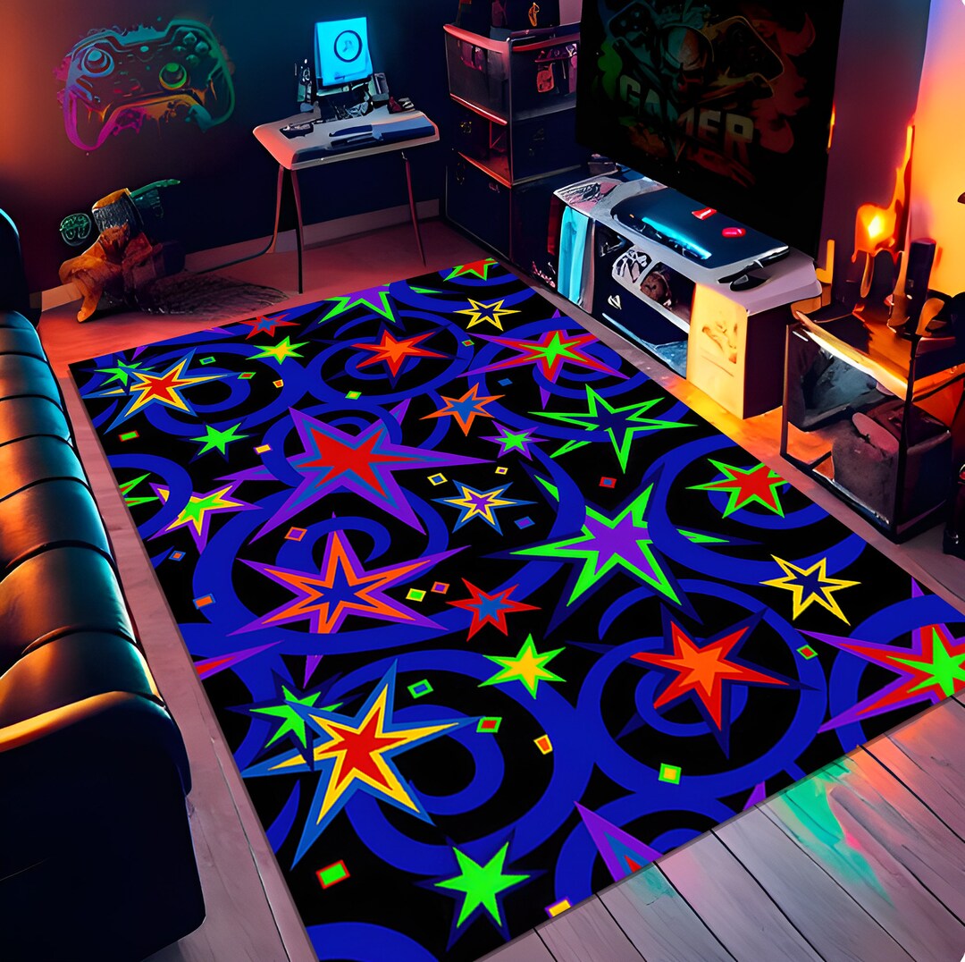 Arcade Rug, Gamer Rug,arcade Stars Rug,bowling Alley Rug,retro Game Rug ...