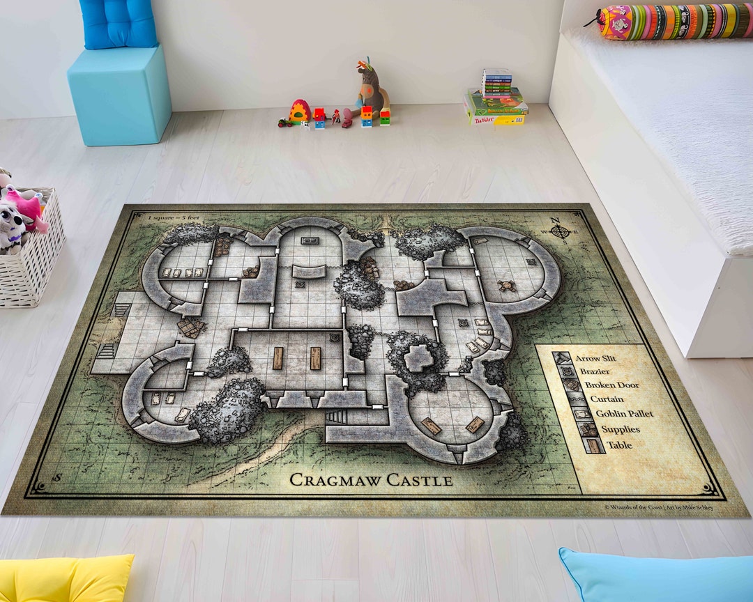 Dungeons Dragons Rug,dungeon Map Rug,cragmaw Castle Rug,game Rug,teen ...
