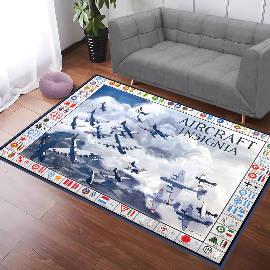 Aircraft Insignia Rug,airplane Order Rug, War Plane Rug, Nostalgia ...