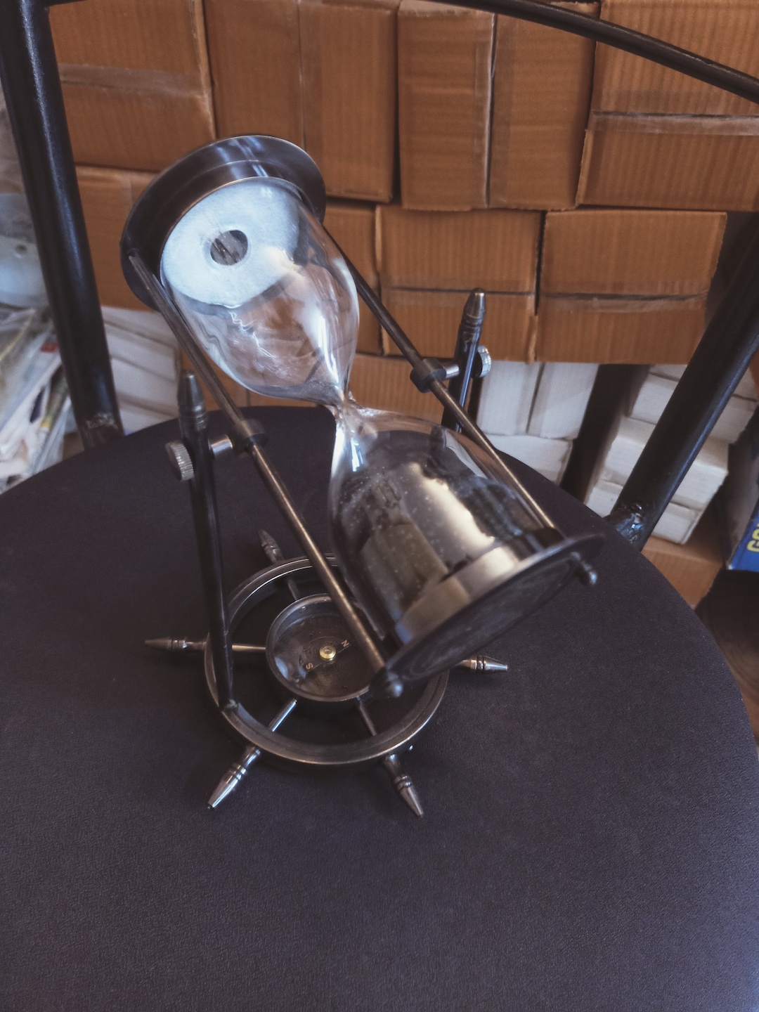 Vintage 8 Brass Sand Timer Hourglass With Compass Home - Etsy