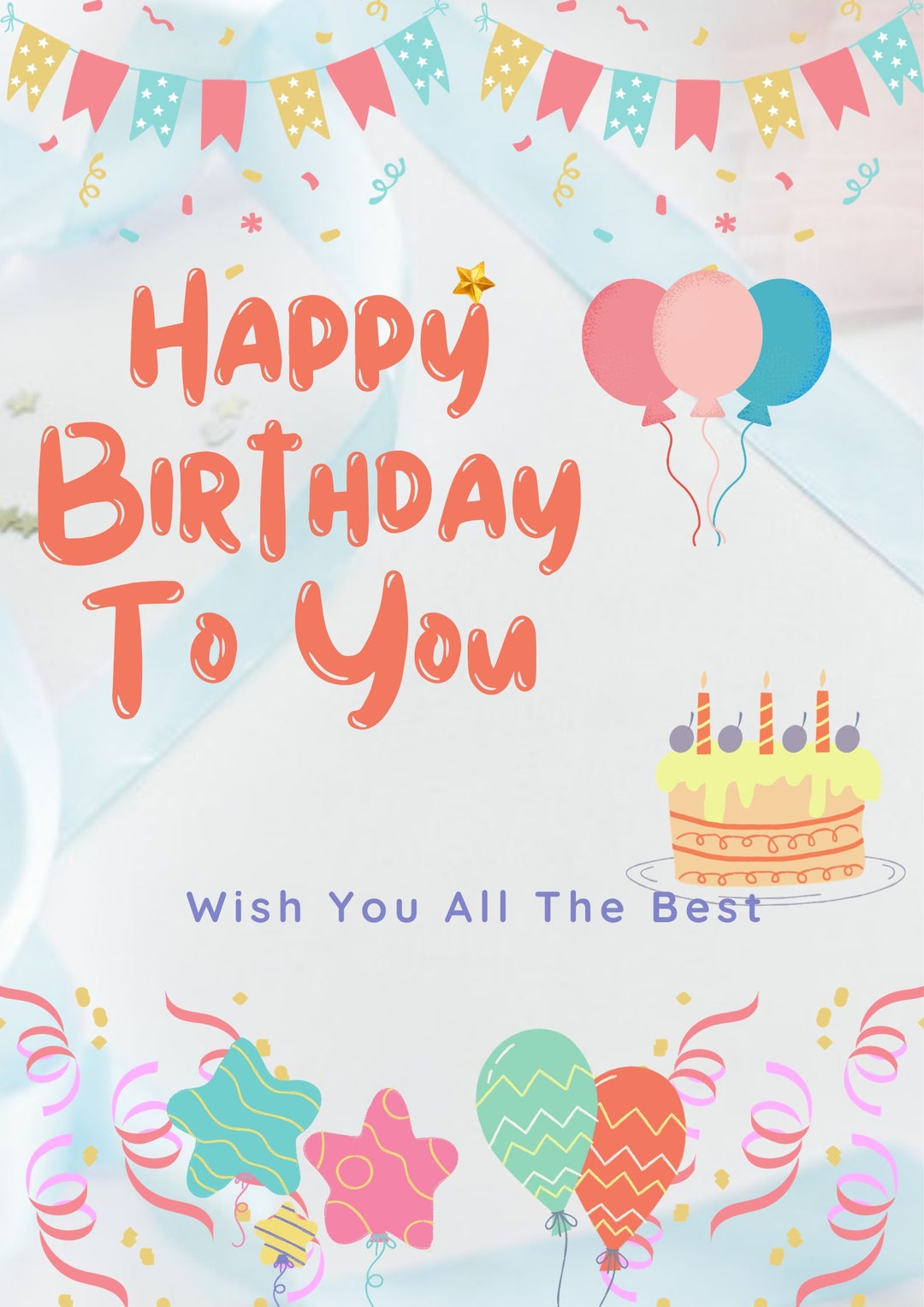 Colour Full Birthday Template Digital Download Instant Download Digital ...