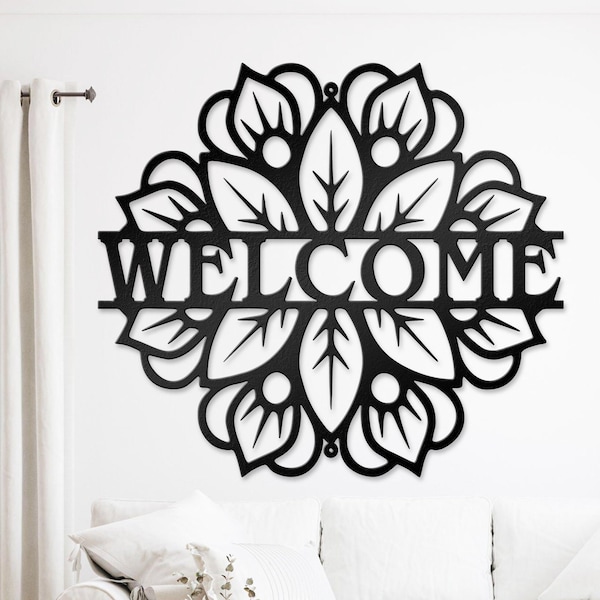 Metal Welcome Sign White - Etsy