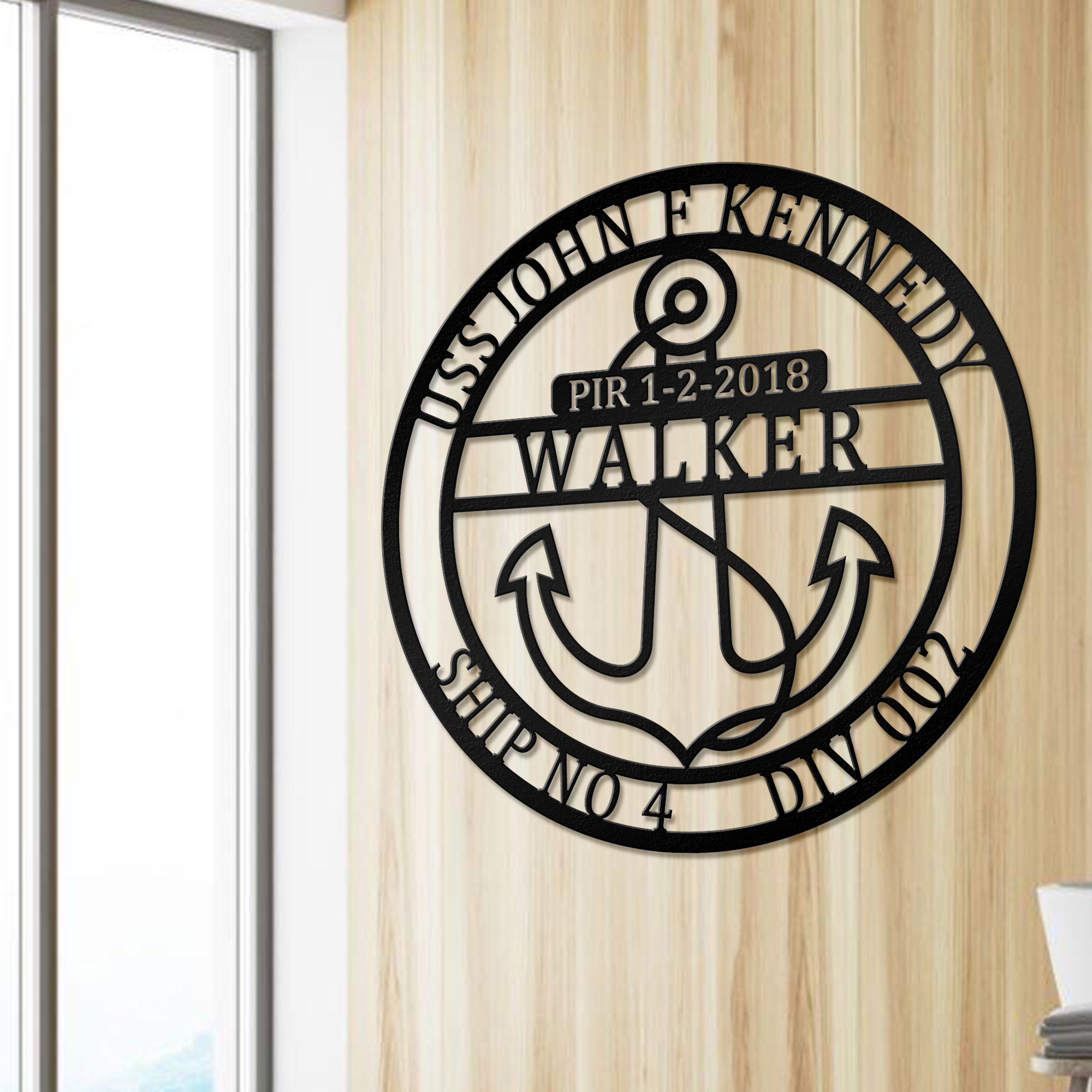 Personalized Us Navy Anchor Sign, Custom Name Metal Sign, House Porch ...