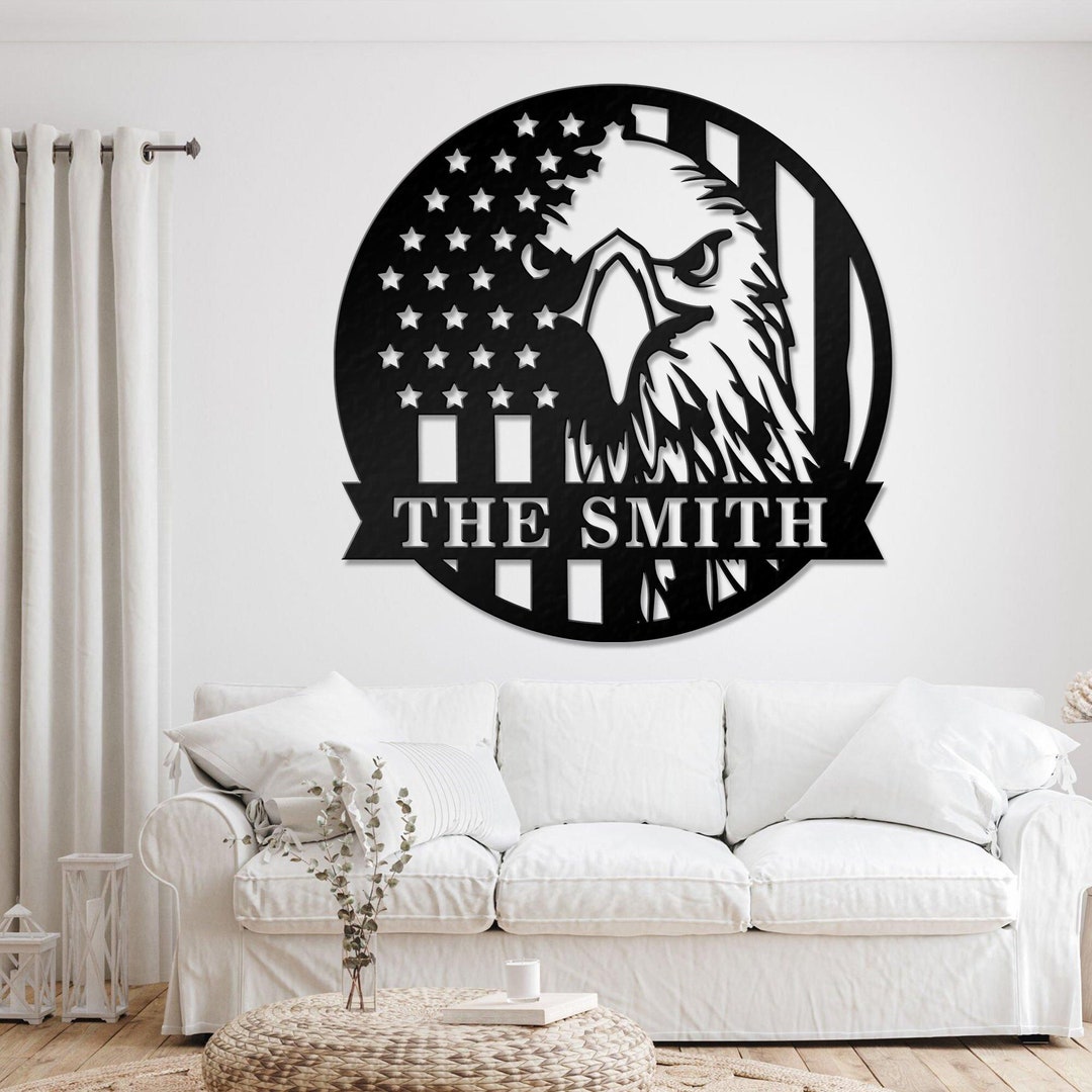 Custom American Eagle Metal Sign: Personalized US Flag Decor - Etsy