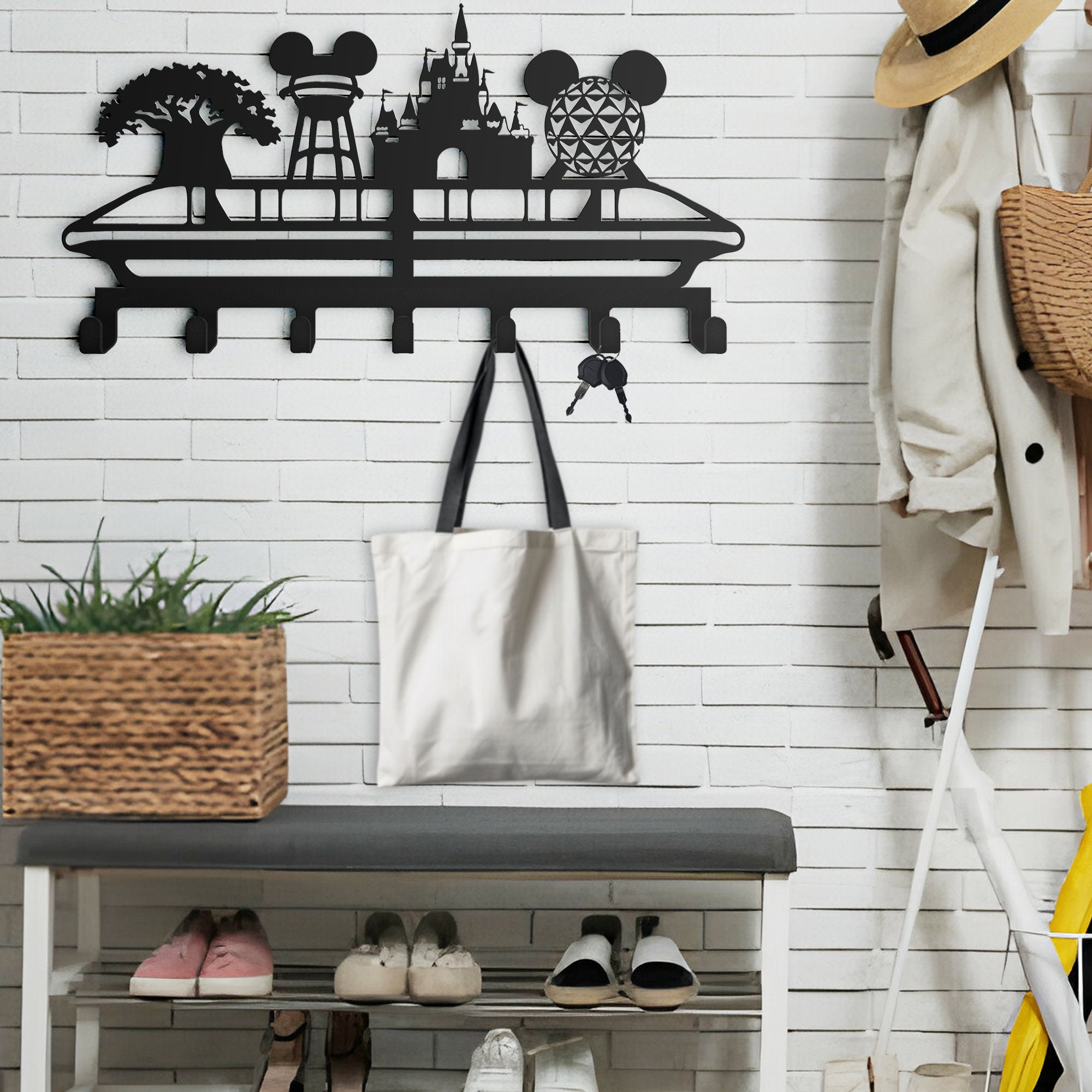New Disney Parks Key Hangers room Entrance Decor-animated World Key ...