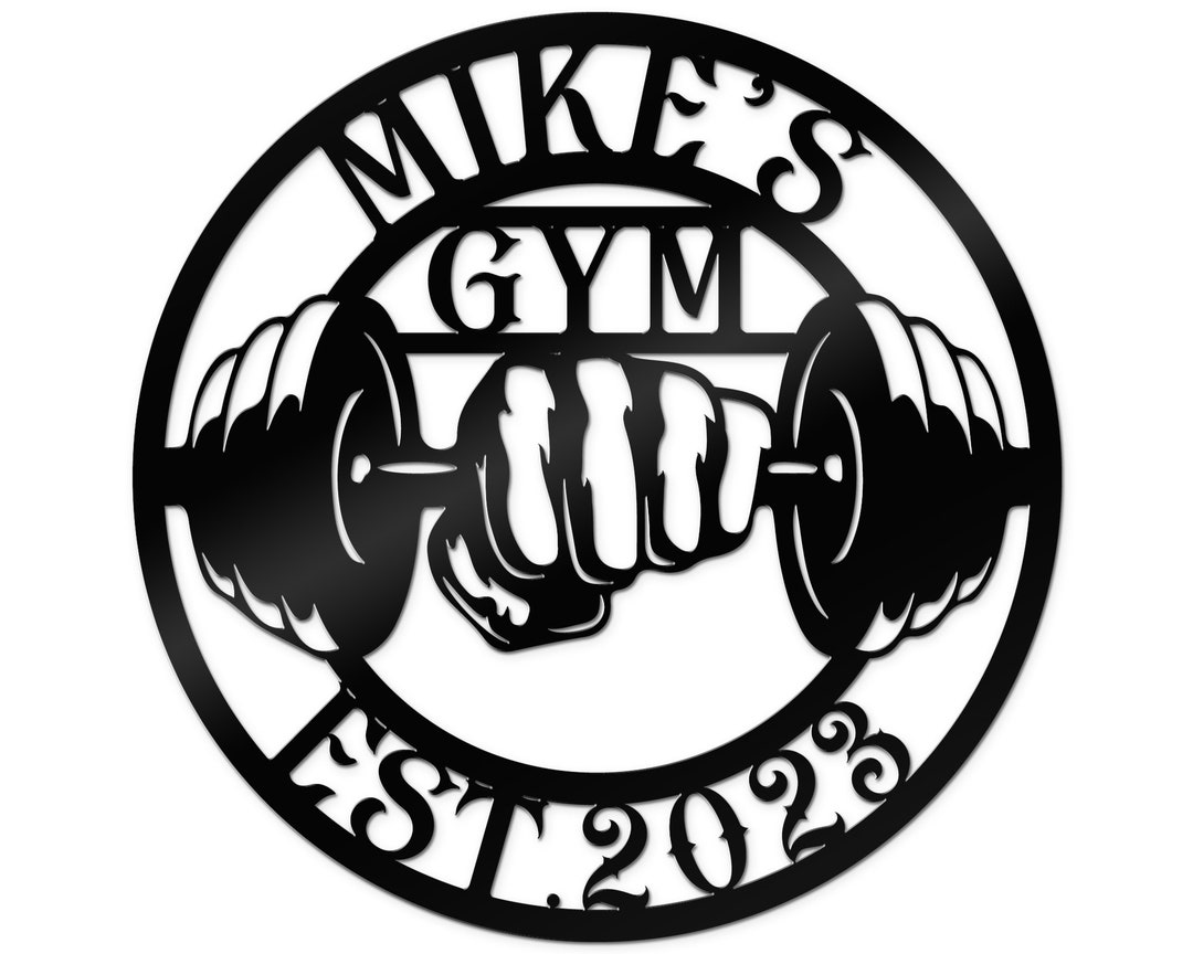 Personalized Name Home Gym Metal Sign, Gym Wall Décor, Gift for ...