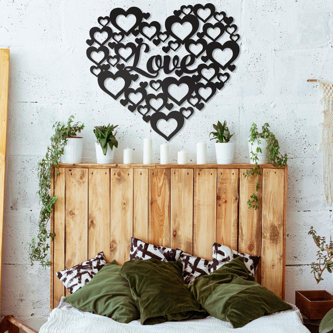 Metal Heart Wall Decor, Valentines Day Decor, Heart Metal Wall Art ...