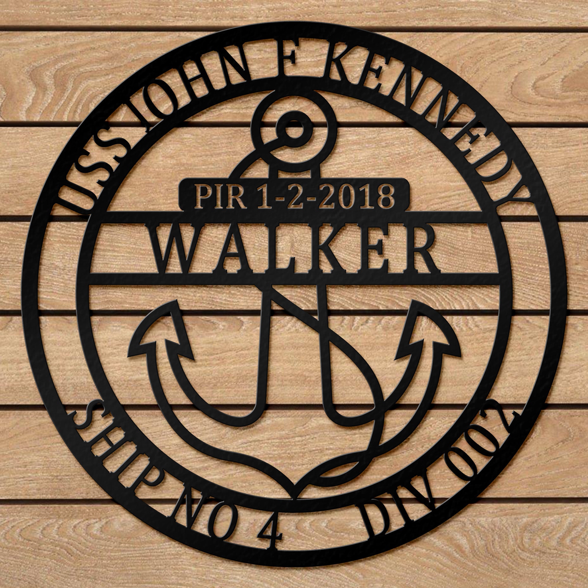 Personalized Us Navy Anchor Sign, Custom Name Metal Sign, House Porch ...